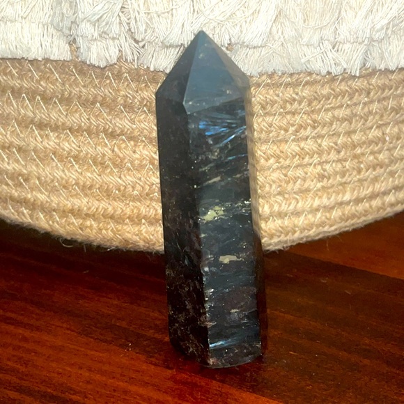 Accents | Natural Astrophyllite Fireworks Stone Obelisk Point 98g ...